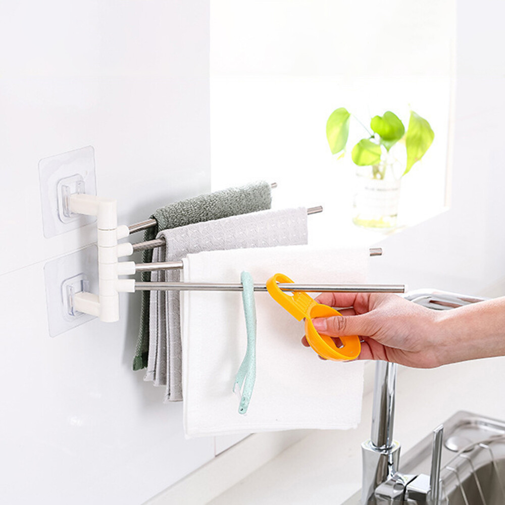 【JOEKI】旋轉抹布架 不鏽鋼 毛巾架 多功能 180度廣角 置物架 晾曬架【WY0119】 － 松果購物