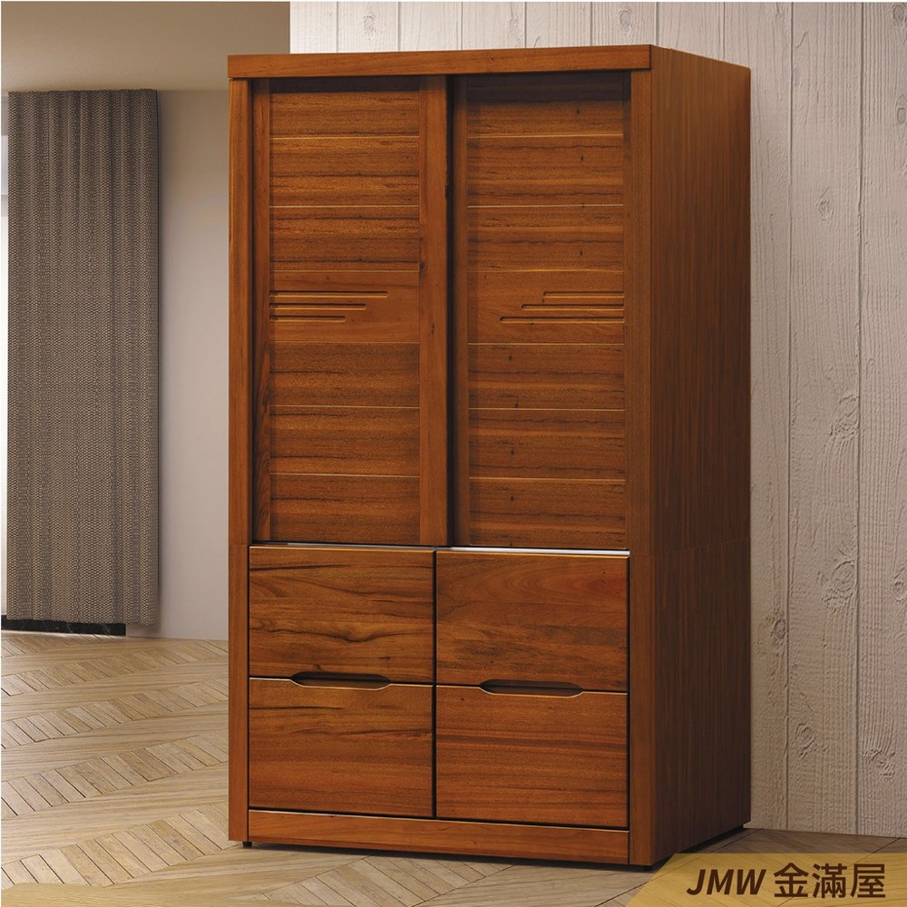 150cm衣櫃衣櫥【金滿屋】木心板 推門滑門開門 衣服收納 免組裝-K154-157 - － 松果購物
