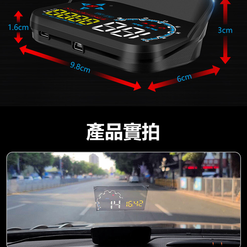 SDM-M20 OBD+GPS行車測速HUD抬頭顯示器 － 松果購物