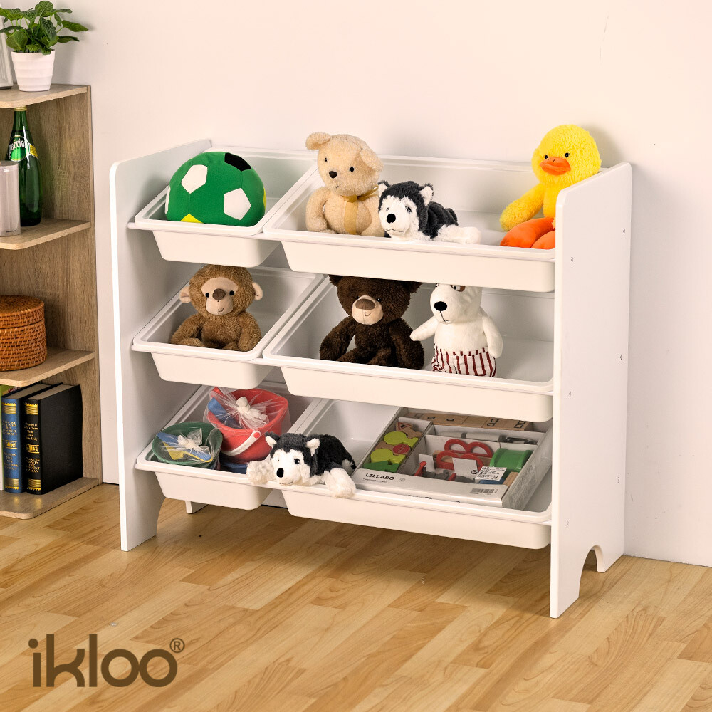 【ikloo】純白兒童玩具組合收納置物架 (兒童玩具 收納架 分層 書櫃 書架 收納櫃)BN176 － 松果購物