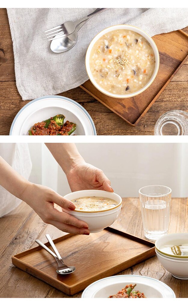 【韓國SSUEIM】RETRO系列極簡ins陶瓷湯碗2件組13cm(深藍) － 松果購物