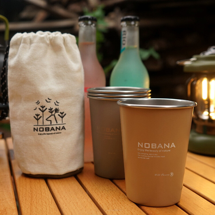 【美康】NOBANA 304不銹鋼杯 4件組 不銹鋼水杯 露營水杯 野餐水杯 疊杯 水杯 － 松果購物