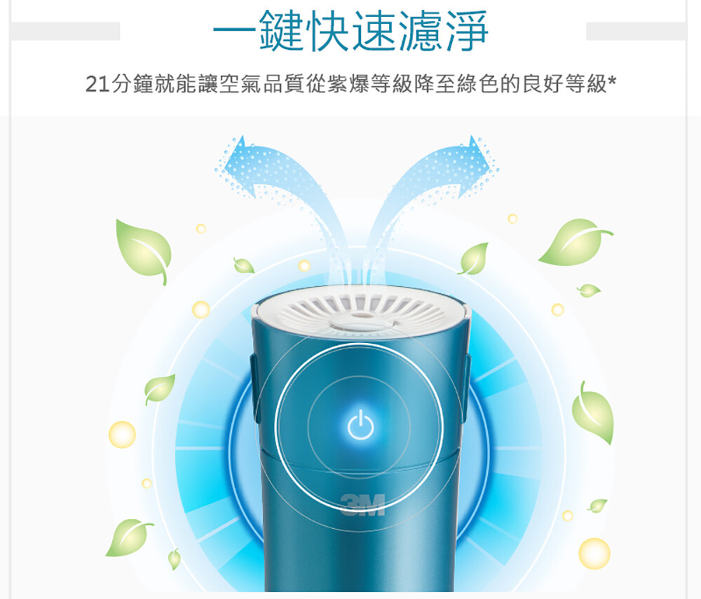 3M FA-C20PT-CP 淨呼吸個人隨身型空氣清淨機-琥珀金 － 松果購物