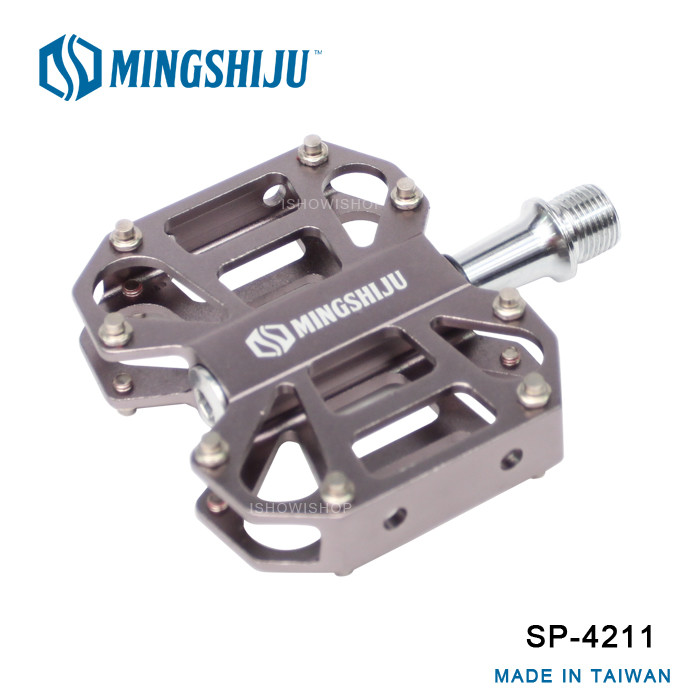 ISHOW網 MINGSHIJU名師車 SP-4211 自行車專業踏板 - 黑 灰 紅色 － 松果購物