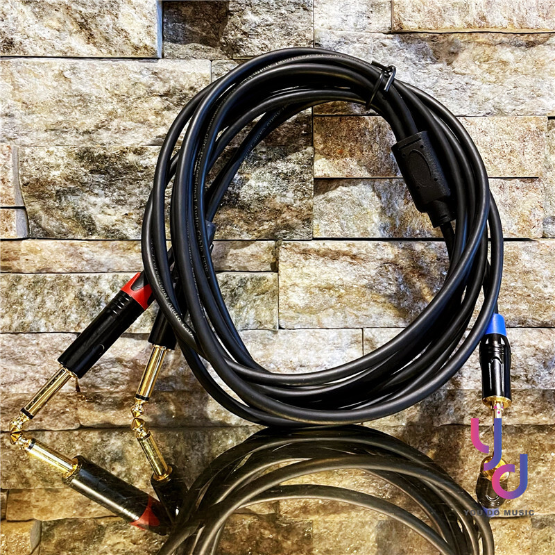 高質感 3.5轉6.3 Y CABLE 3M 3公尺 訊號線 轉接 立體頭 Y型 Mixer － 松果購物