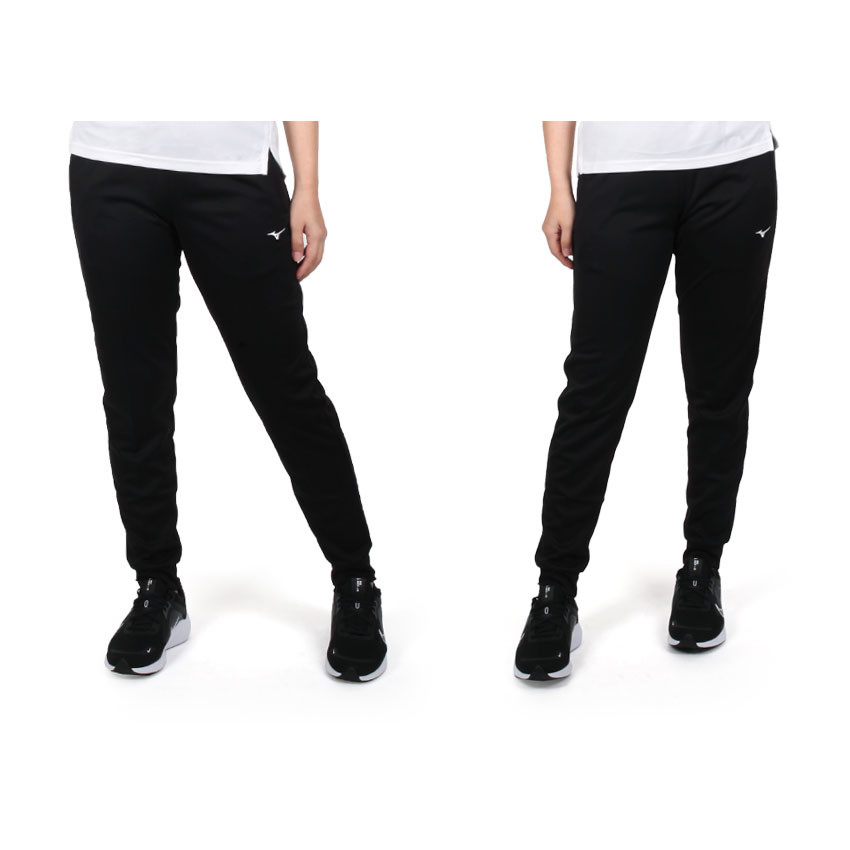 MIZUNO 女針織運動長褲-抗UV 慢跑 路跑 訓練 美津濃 黑白 － 松果購物