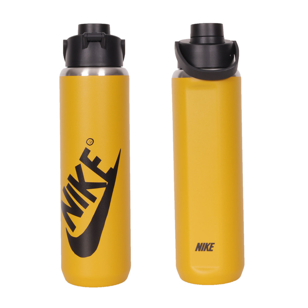 NIKE SS RECHARGE 大口徑保冷瓶24OZ-運動水壺 700ML 鵝黃黑 － 松果購物