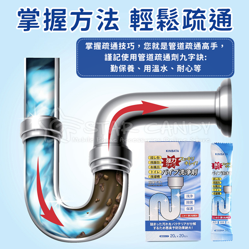 【STAR CANDY】日本KINBATA 強效管道疏通劑 清潔疏通劑 水管疏通粉 水管清潔疏通劑 － 松果購物