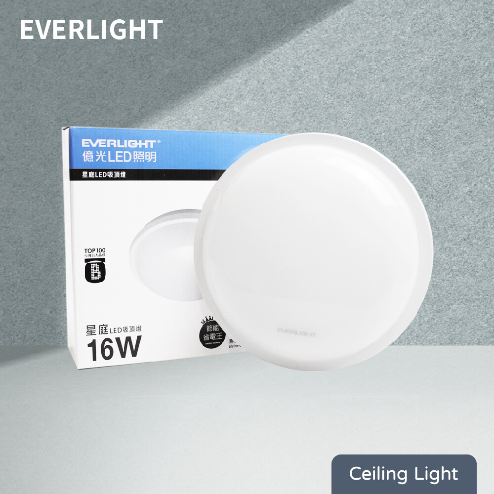 【億光 EVERLIGHT】LED 星庭 16W 黃光 白光 自然光 全電壓 戶外 室內 吸頂燈 － 松果購物