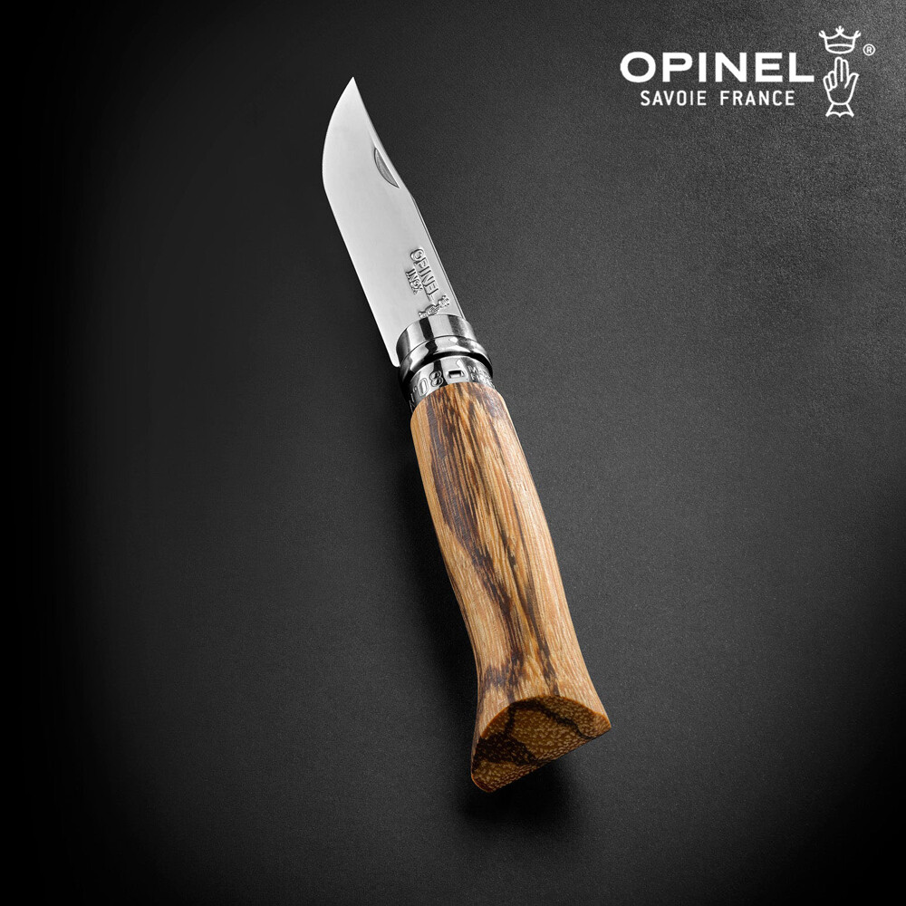 【OPINEL】N°8不鏽鋼折刀_蛇木刀柄 限量版 002502(悠遊戶外) － 松果購物
